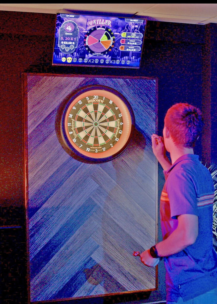 How the interactive darts works at Back Nine Golf in Otley